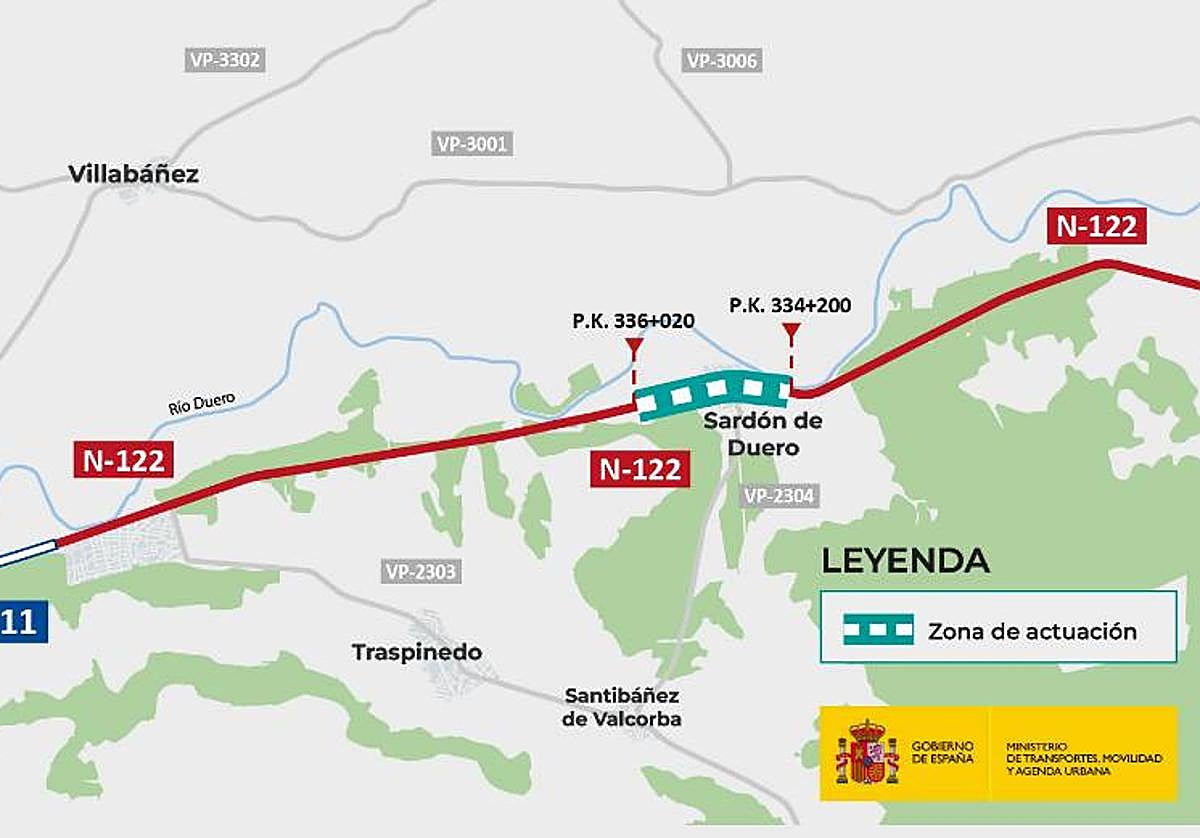 Aprobadas las obras de mejora de la N-122 en la travesía de Sardón | El Norte de Castilla